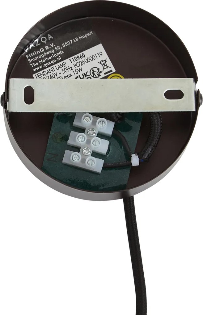 Retro závěsná lampa hnědá s hnědým sklem - Giselle