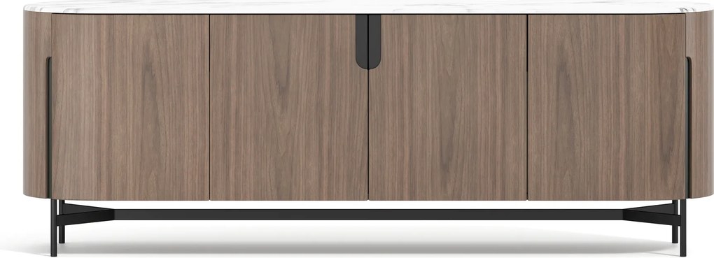 Komoda Silario 220 cm ořech/mramor