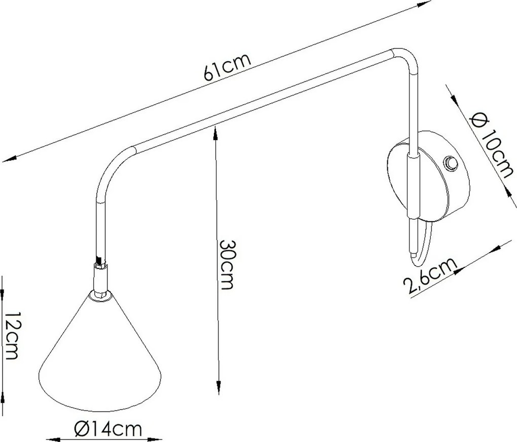 Sollux Lighting Nástěnné svítidlo NOX 1 šalvějové s vypínačem