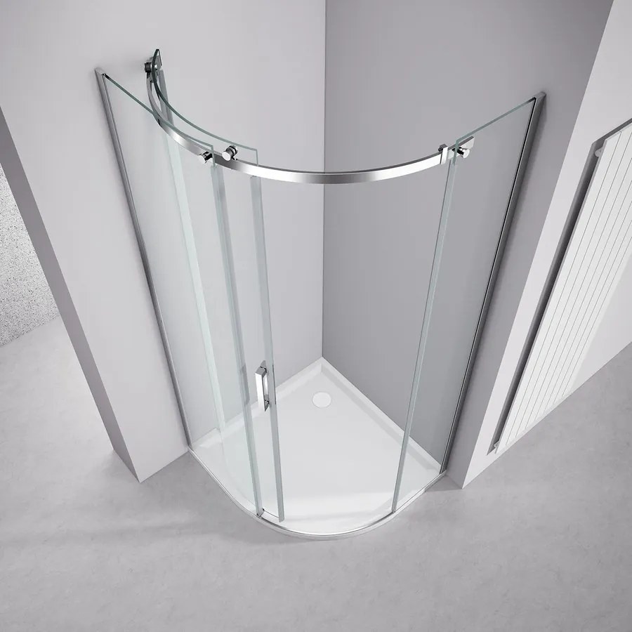 Polysan Polysan, THRON ROUND čtvrtkruhová sprchová zástěna 900x900mm, čiré sklo, levá, TL2690-5005