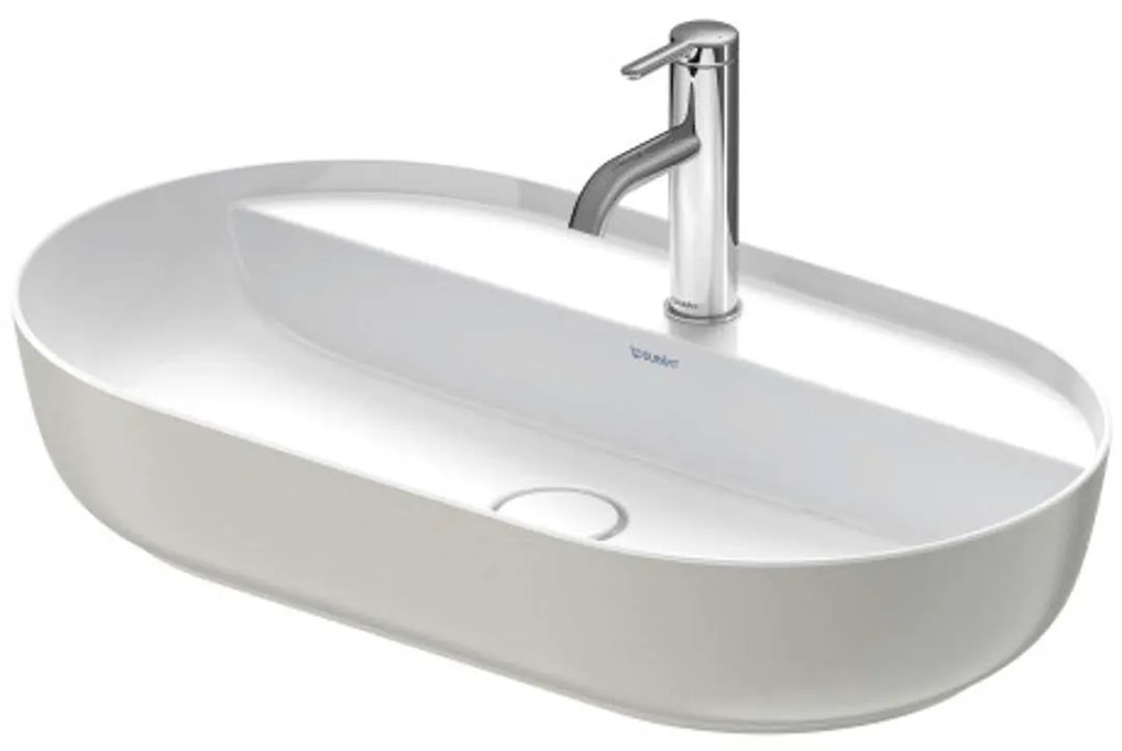 Duravit Luv - Umyvadlo na desku, 70x40 cm, bez přepadu, s otvorem pro baterii, bílá/matná šedá 0380702300