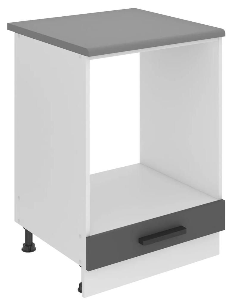 Kuchyňská skříňka Belini Premium Full Version spodní pro vestavnou troubu 60 cm šedý mat s pracovní deskou