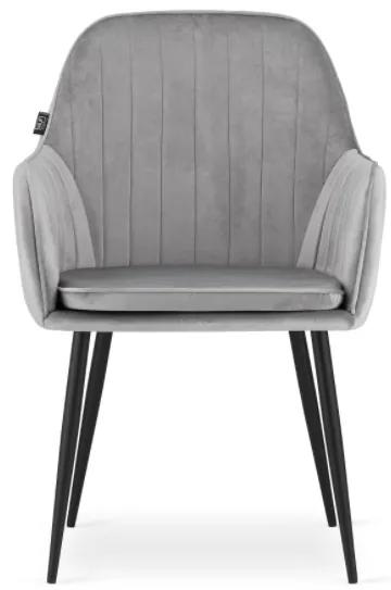 Sametová židle Warsaw stříbrno šedá