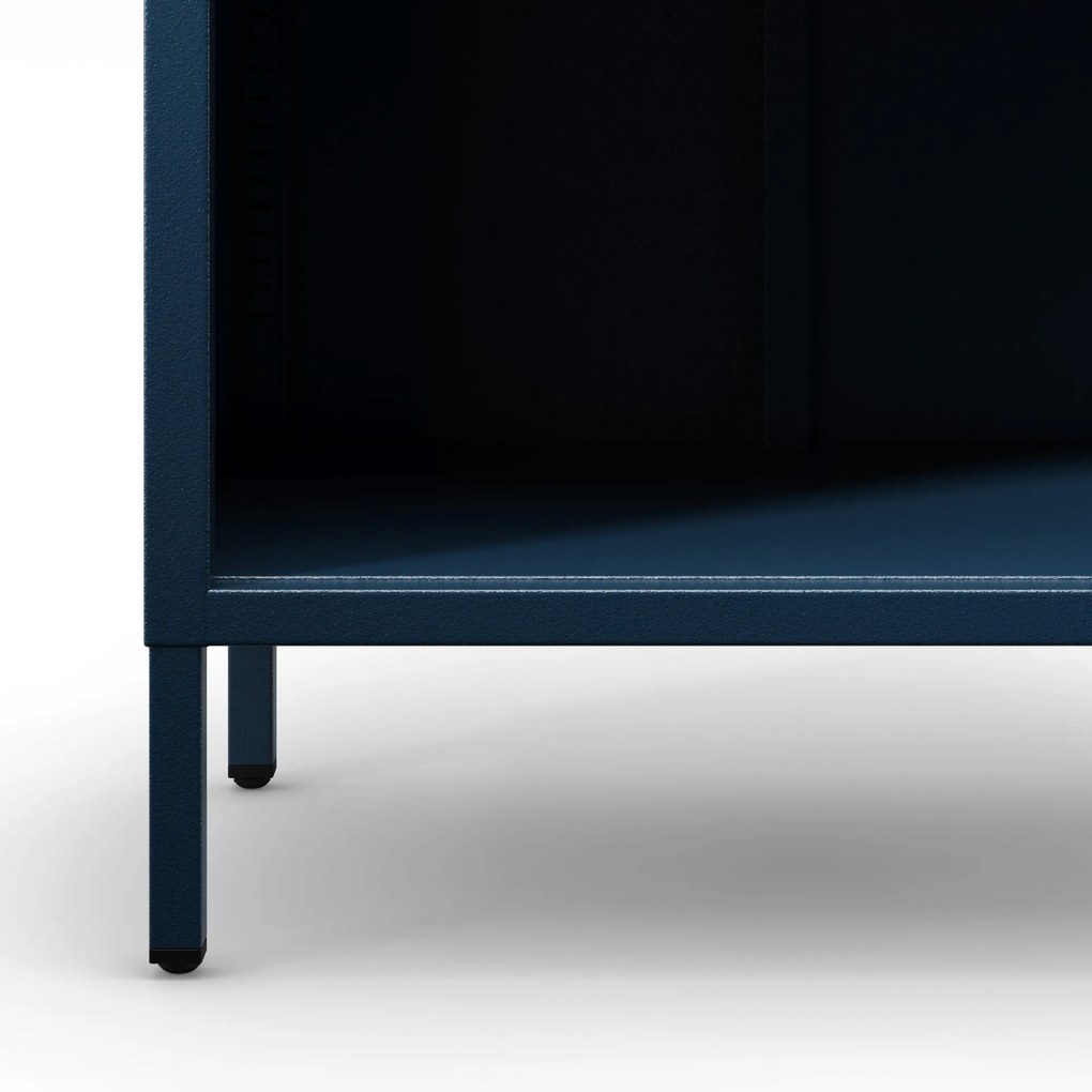 Regál plytký otevřený na knihy na nožičkách námořnická modrá, 500x1800x350 mm: MARIO Modern