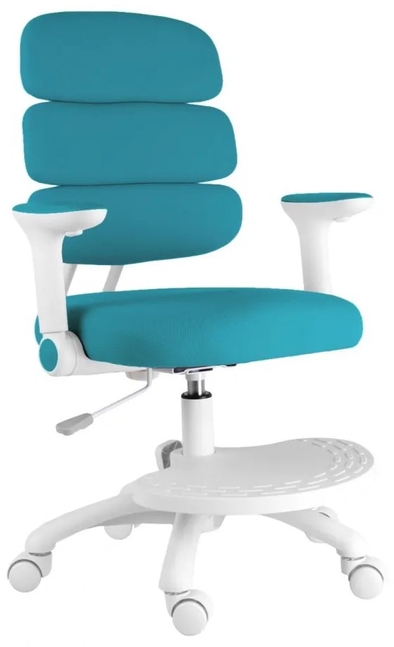 Dětská rostoucí židle Neoseat KIDDY THREE — látka, pratelný potah, tyrkysová (rozbaleno)