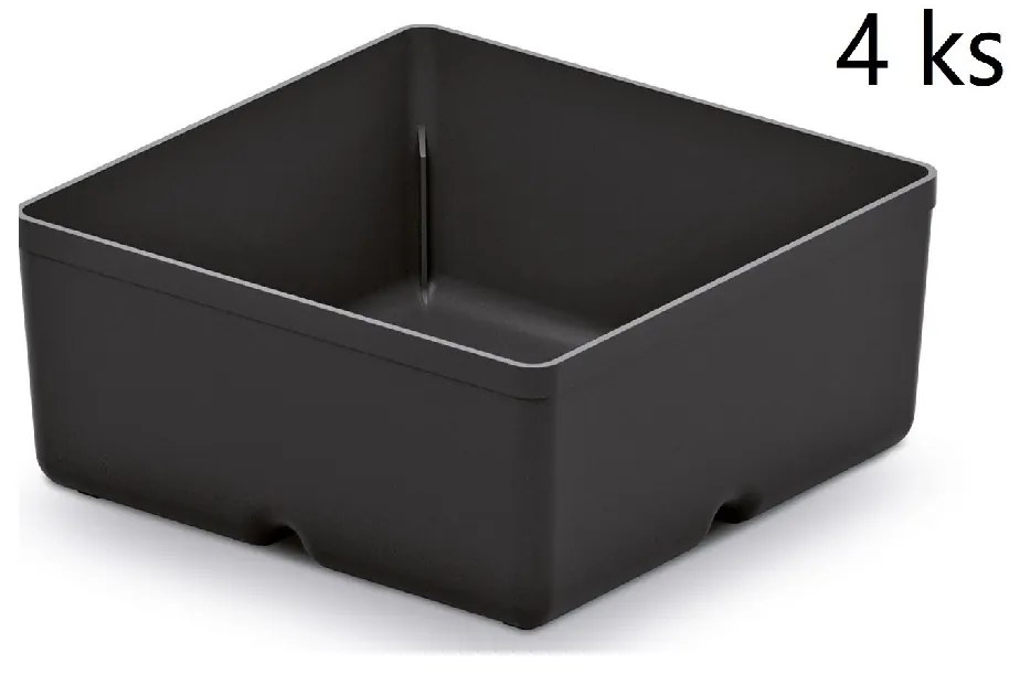 Kistenberg Sada 4 plastových boxů 110x110x55 mm UNITE BOX, černé