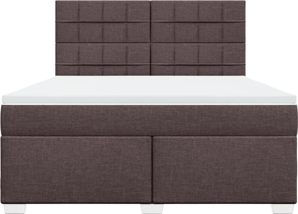 Box spring postel s matrací tmavě hnědá 180x200 cm textil 3292870