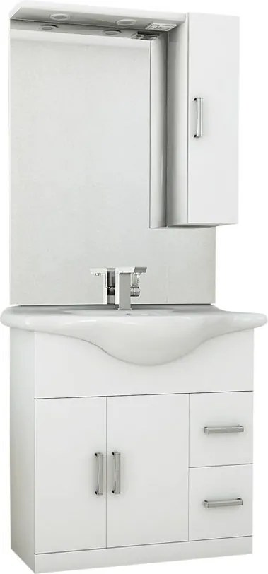 Baden Haus Koupelnový set Creta, 87,5 cm, dřevotříska, bílý