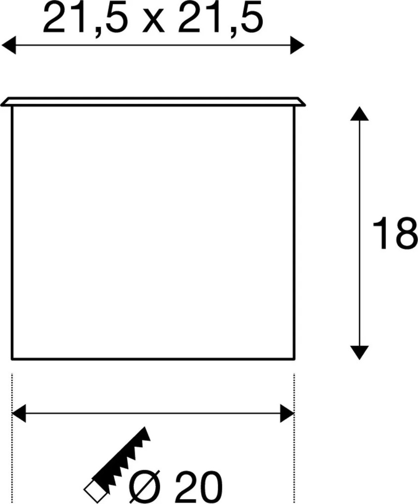 LA 229234 Venkovní svítidlo DASAR 215 zápustná ES111 čtyřhranná 230V GU10 - BIG WHITE (SLV)