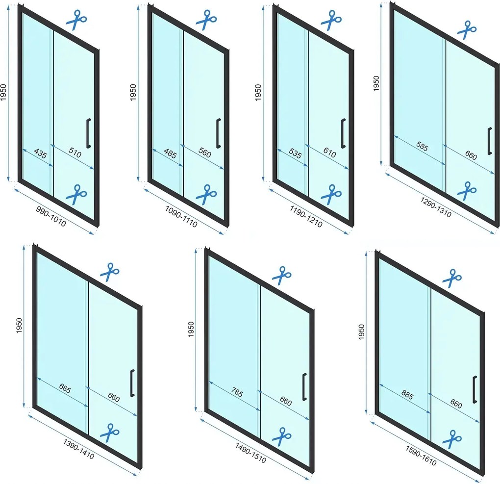 Rea Rapid Slide - sprchový kout s posuvnými dveřmi 140(dveře) x 90(stěna), čiré sklo, černý profil, KPL-09866