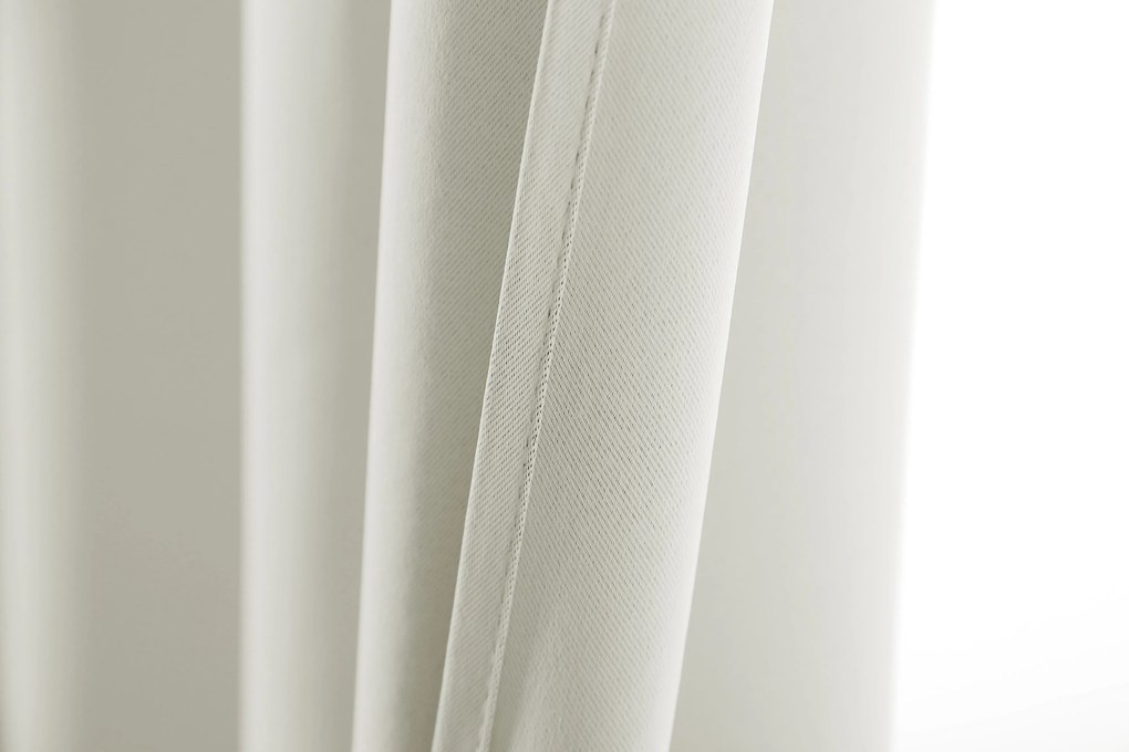 Bílo-krémový závěs OXFORD 140x270 cm Zavěšení: Řasící páska