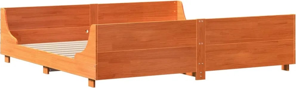 Postel bez matrace voskově hnědá 200 x 200 cm masivní borovice 3302272