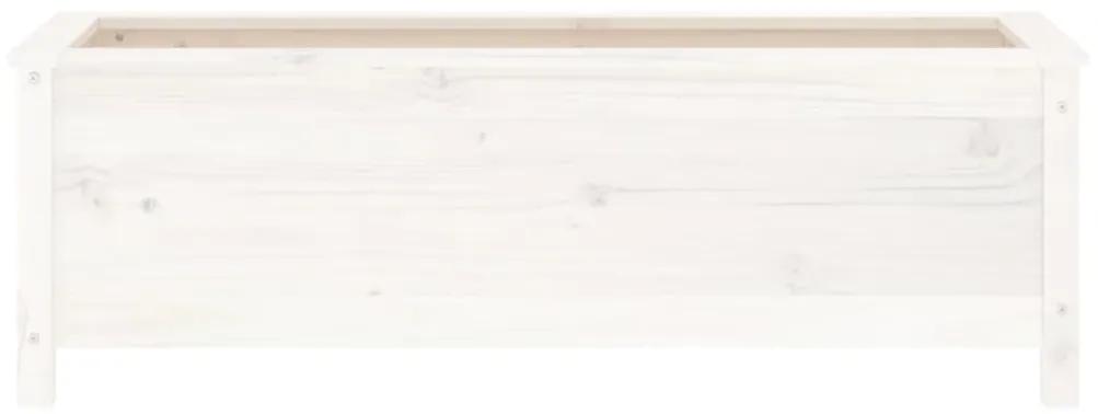 Zahradní vyvýšený záhon bílý 119,5x40x39 cm masivní borovice,  825262