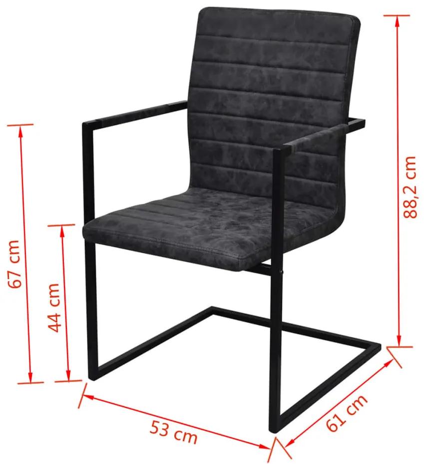 Konzolové jídelní židle 6 ks černé umělá kůže - Default Title
