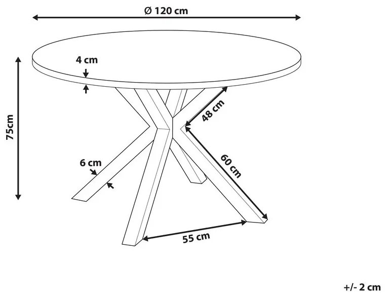 Kulatý zahradní stůl ⌀ 120 cm černý MALETTO Beliani