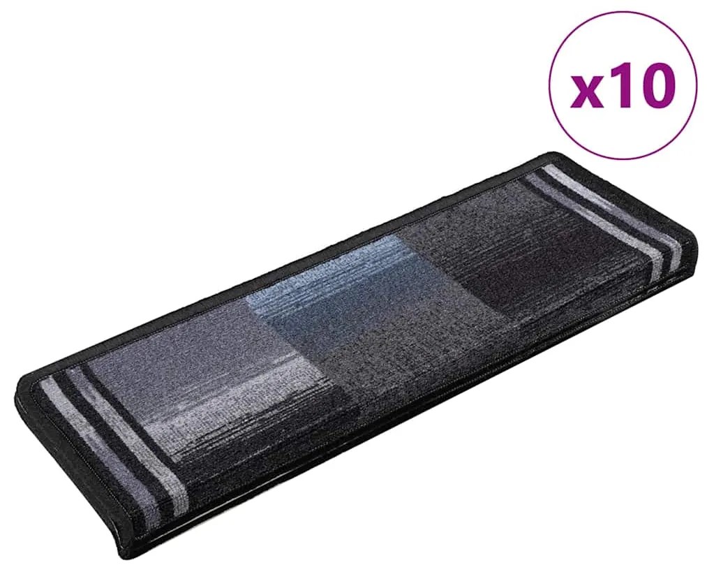 Nášlapy na schody samolepicí 10 ks 65x21x4 cm černošedé 149843