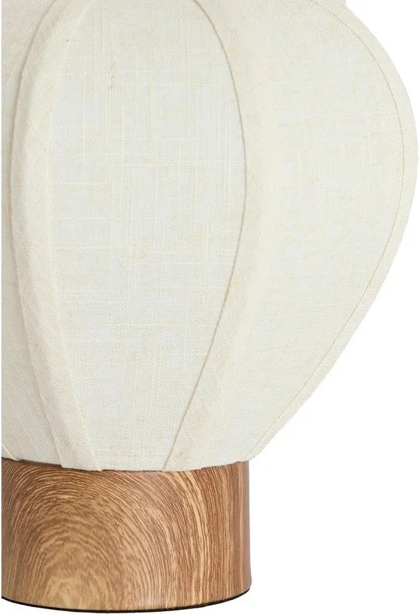 Krémová kovová stolní lampa s textilním stínidlem (výška 23,5 cm) Kyzo – Light & Living