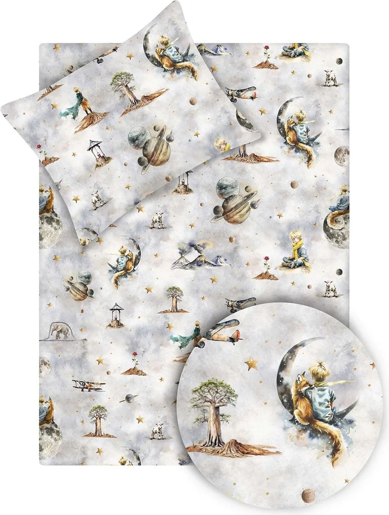 Perkálové bavlněné povlečení do postýlky Zasněný Malý princ Velikost: 95 x 130 + 45 x 65 Biano.cz
