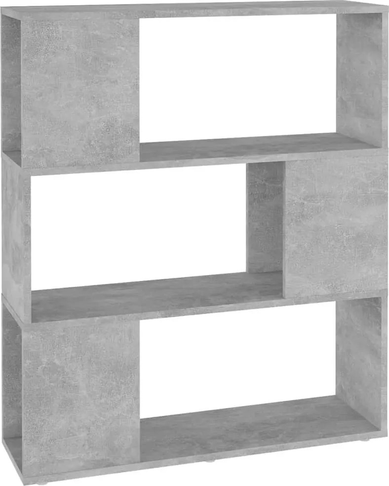 vidaXL Knihovna / dělicí stěna 80 x 24 x 94 cm dřevotříska [809127] Barva: Betonová šedá