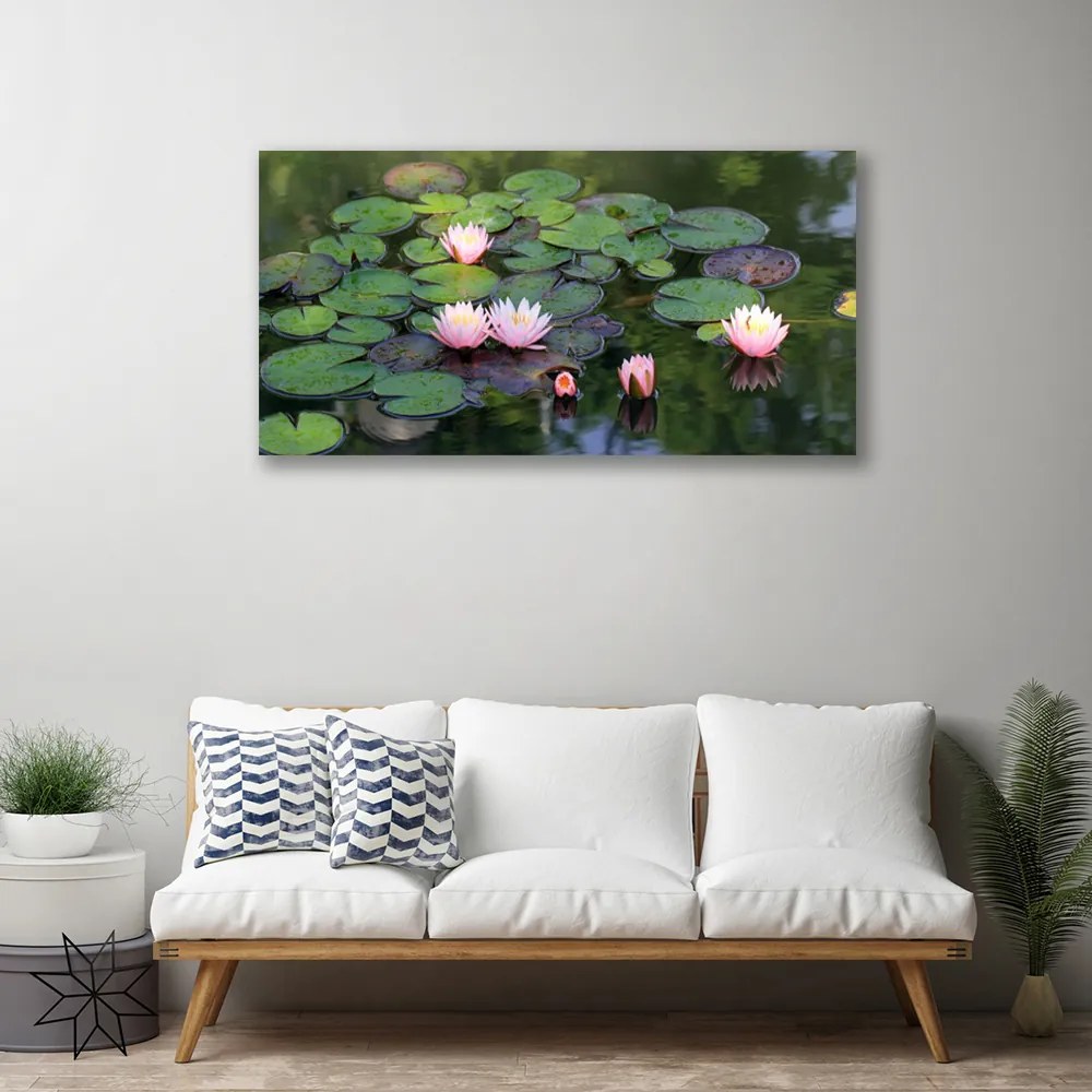 Obraz na plátně Vodní Lilie Rybník Příroda 100x50 cm