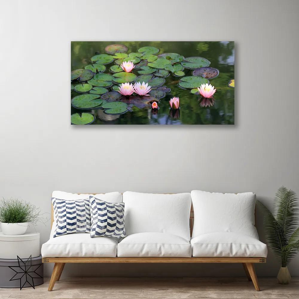 Obraz na plátně Vodní Lilie Rybník Příroda 120x60 cm