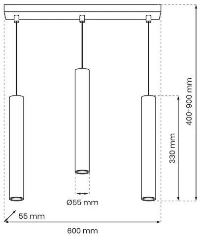 Lustr na lanku HUDSON 3xGU10/8W/230V bílá