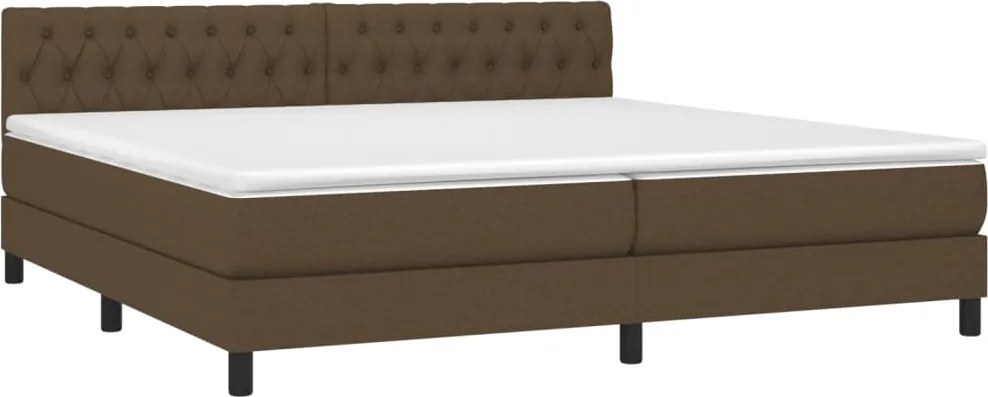 Box spring postel s matrací tmavě hnědá 200x200 cm textil 3140324