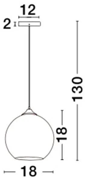Nova Luce Závěsné svítidlo BLAZE měďené sklo a černý kov E27 1x12W
