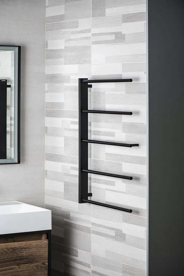 Sapho, SLICE Sušák ručníků 520x790mm, černá mat, SN883