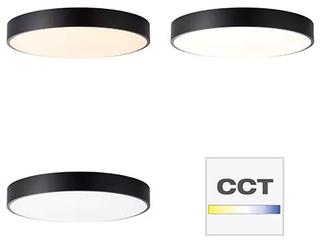 Brilliant G80570A76 Stmívatelné LED svítidlo SLIMLINE černé, průměr 50cm, RC, CCT, Night Light