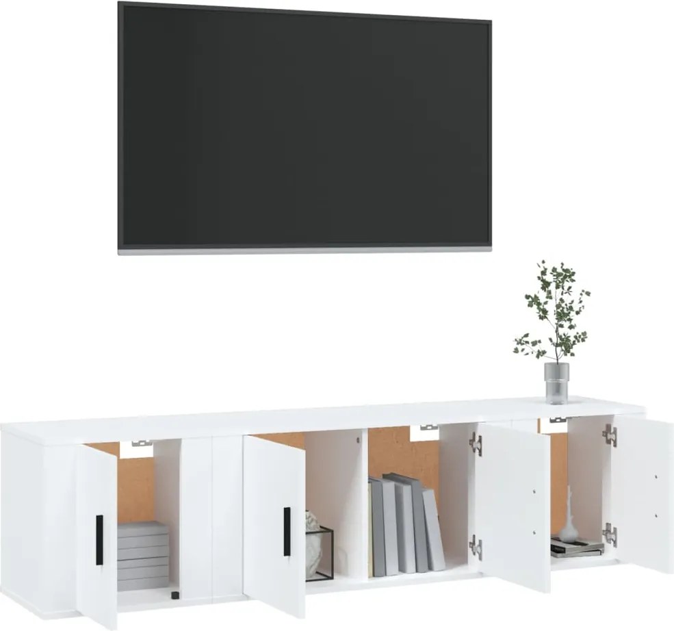 3dílný set TV skříněk bílý kompozitní dřevo 3188398