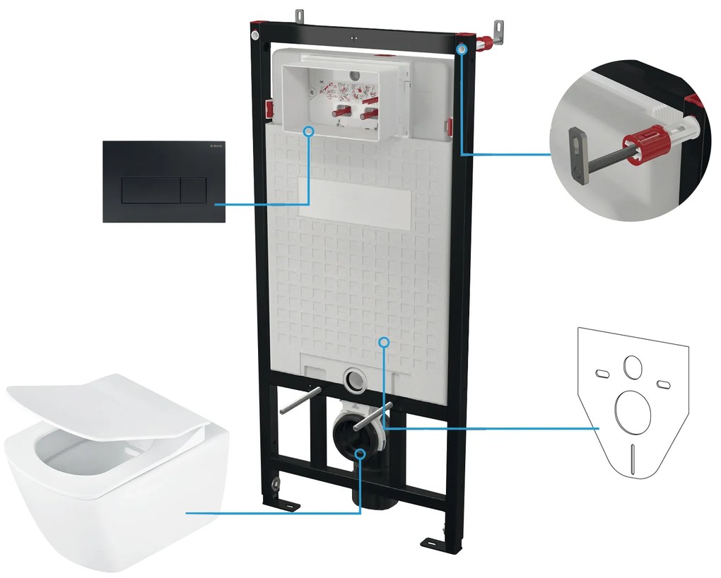 Deante WC set Anemon 6v1, podomítkový systém + toaleta -
