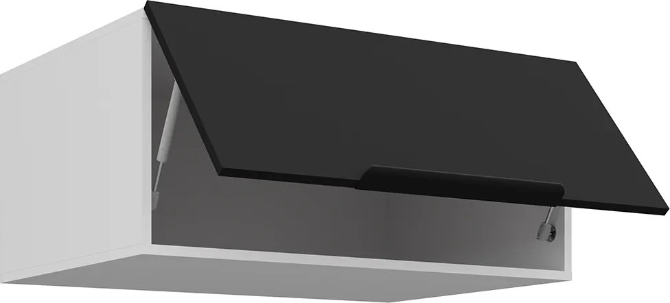 ARIA bc | horní skříňka 80 NAGU-36 1F výklopná | 80 cm | HLUBOKÁ | ANTI FINGERPRINT povrch | bílá/černá