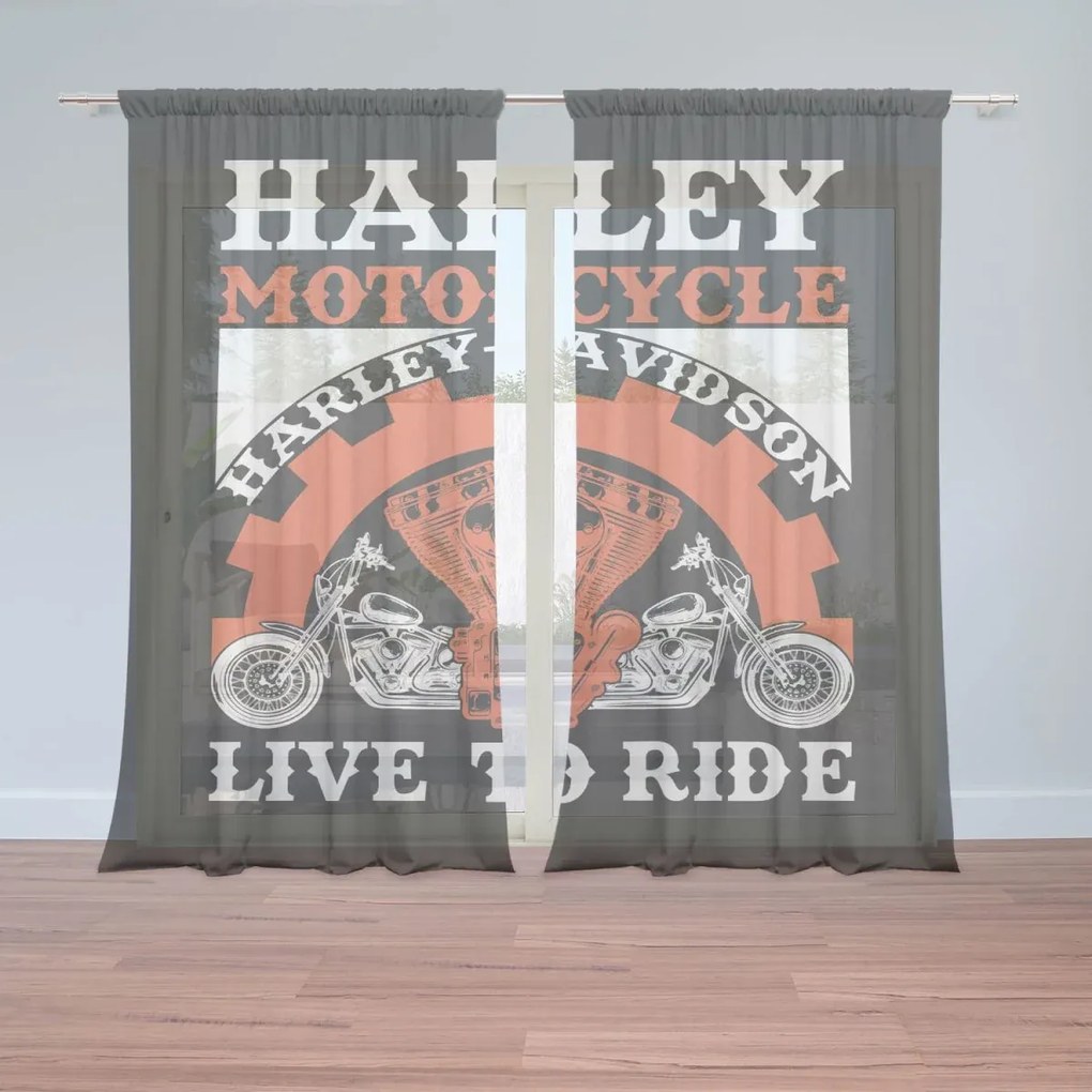 Sablio Záclony Harley-Davidson Live to ride: 2ks 150x250cm