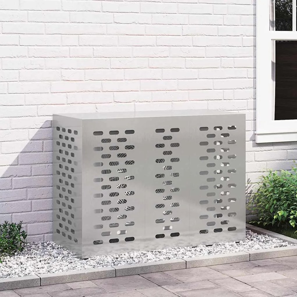 vidaXL Ochrana klimatizace Stříbrná 110 x 50 x 80 cm [865910] Barva: Černá