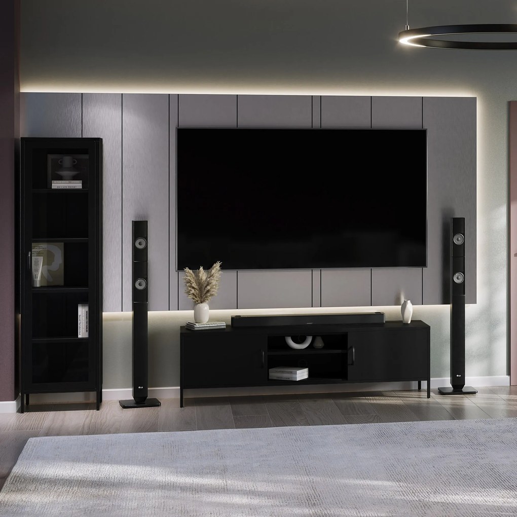 TV stolek XL ROSARIA 1700 x 400 x 500, černý