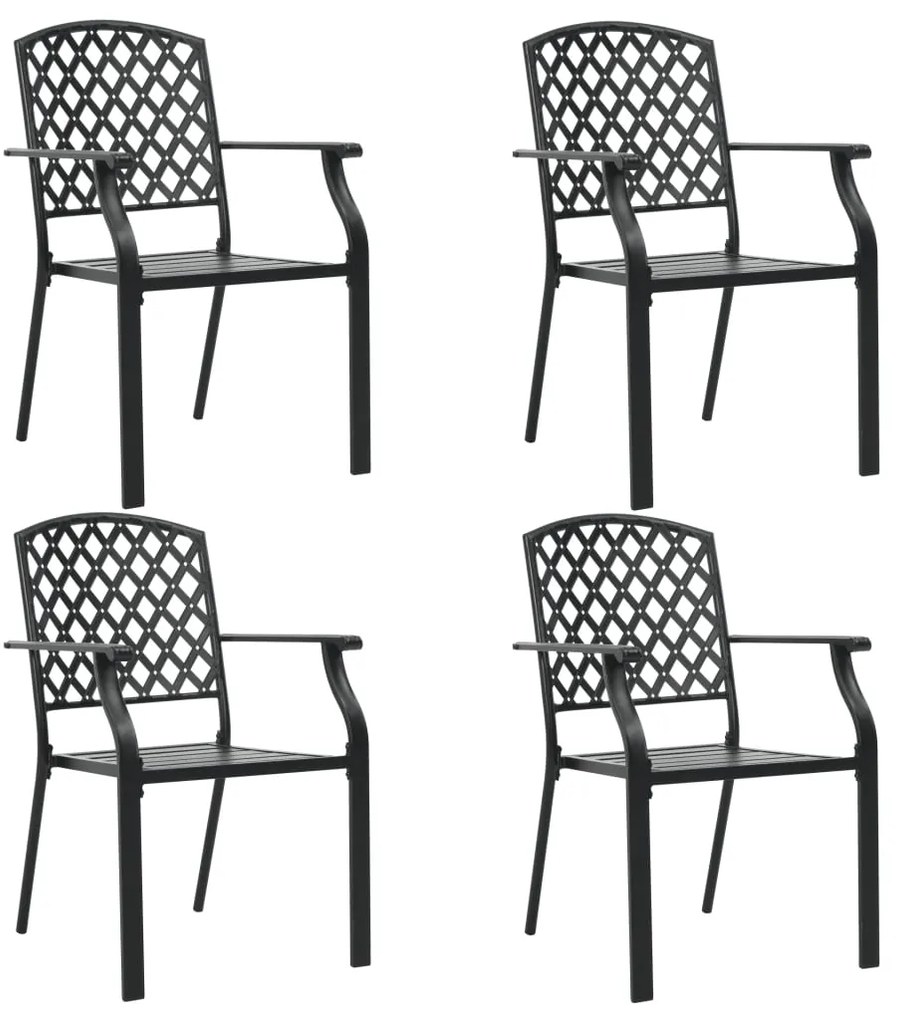 310156 vidaXL Zahradní židle 4 ks mřížkový design ocel černé