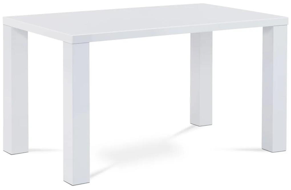 Jídelní stůl AT-3007 WT 135x80 cm, vysoký lesk bílý