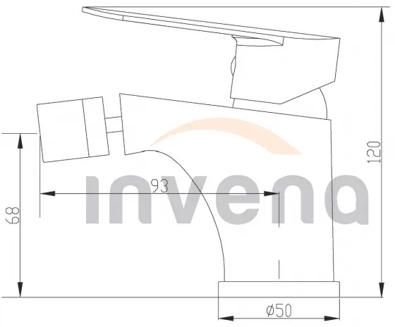 Invena Esla, bidetová baterie, chromová, INV-BB-94-001-L