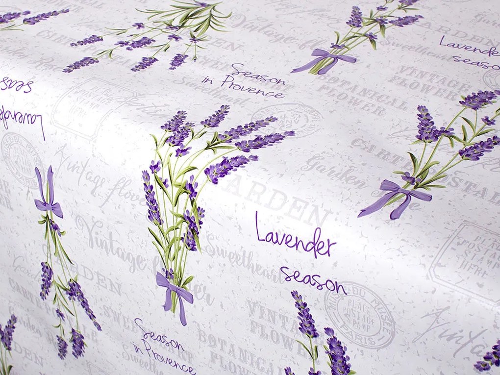 Škodák PVC ubrusovina s textilním podkladem vzor 1010-2 Provence levandule - metráž šířka 140cm