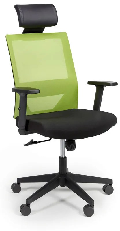 Kancelářská židle se síťovaným opěrákem WOLF, nastavitelné područky, plastový kříž, černá