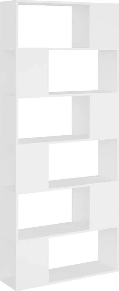 vidaXL Knihovna/dělicí stěna 80x24x186cm dřevotříska [809159] Barva: šedá s vysokým leskem