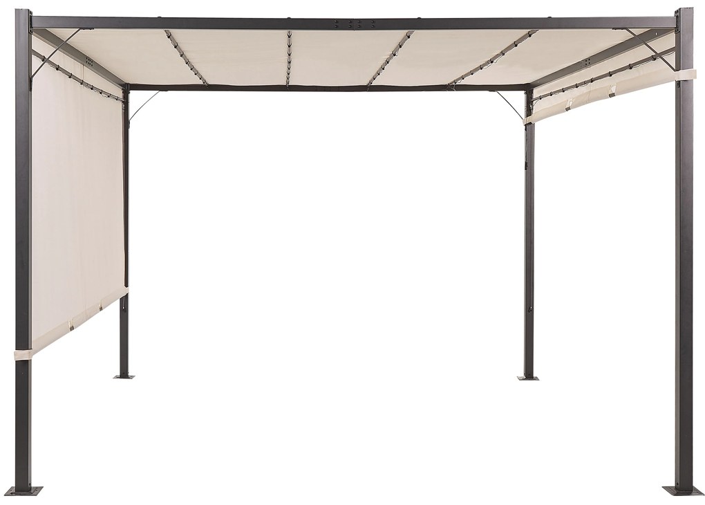 Pergola s LED světly 310 x 310 cm béžová PARGA Beliani