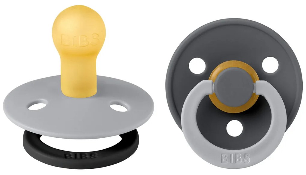 Bibs Colour Fusion dudlíky z přírodního kaučuku 2 ks 0 - 6 m Baby blue/petrol