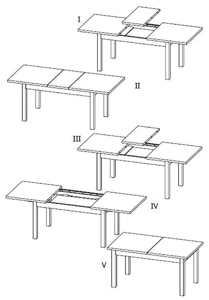 MONTANA s | jídelní stůl STW rozkládací | 160x90 cm | lefkas/smooth grey