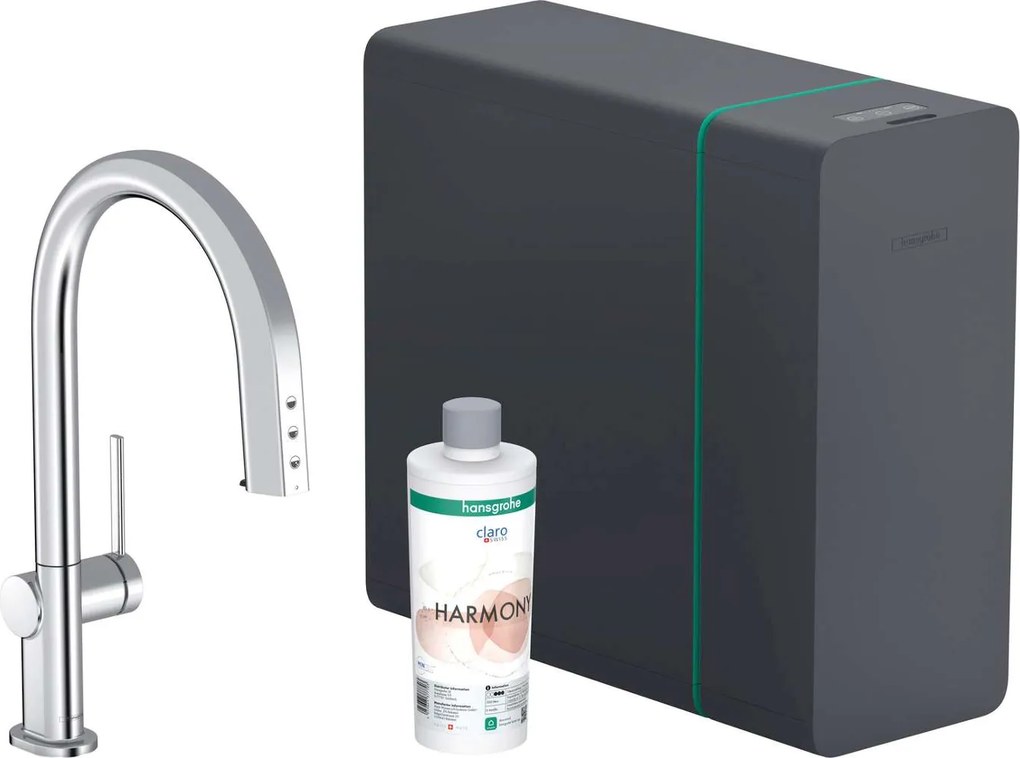 Hansgrohe Aqittura M91 - Dřezová baterie s výsuvnou koncovkou, SodaSystem, sBox lite, chrom 76838000