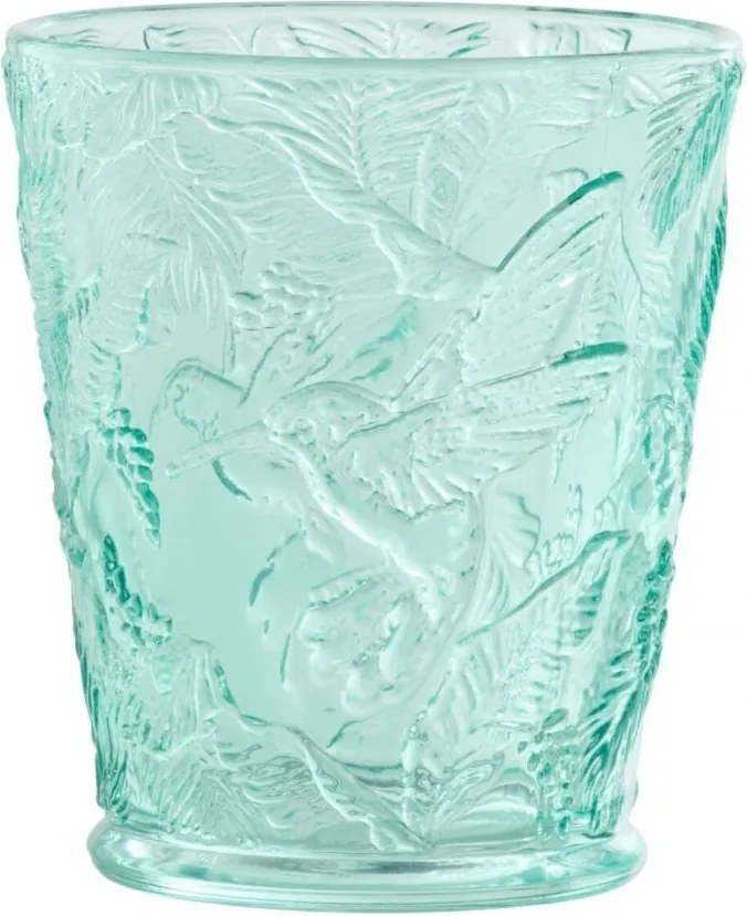 Azurová sklenička kolibřík Hummin Bird - Ø 9*10 cm / 250 ml