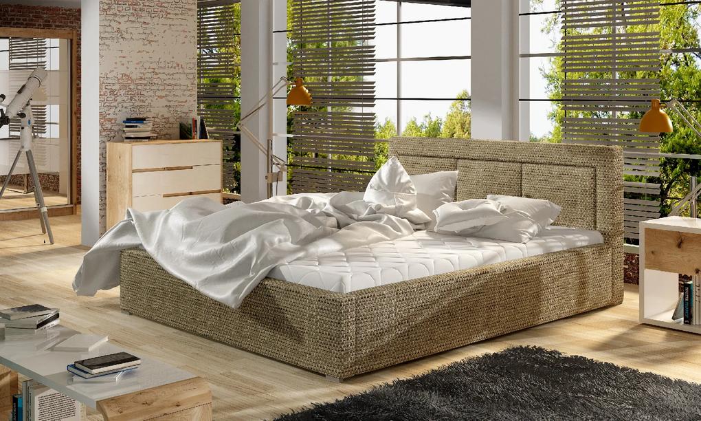 Eltap Čalouněná postel Belluno s úložným prostorem Materiál a barva potahu: Paros 05 - šedá, Rozměry (cm): 200x200