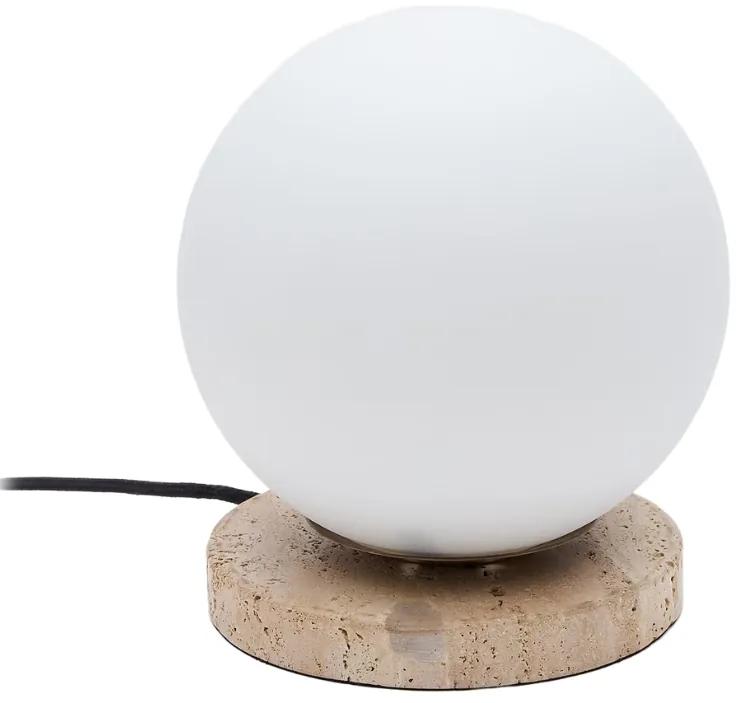 OnaDnes -20% Bílá skleněná stolní lampa Kave Home Malachi