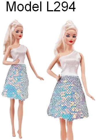 Oblečky pro panenku Barbie - lesklé party šaty s flitry Varianta: model L294